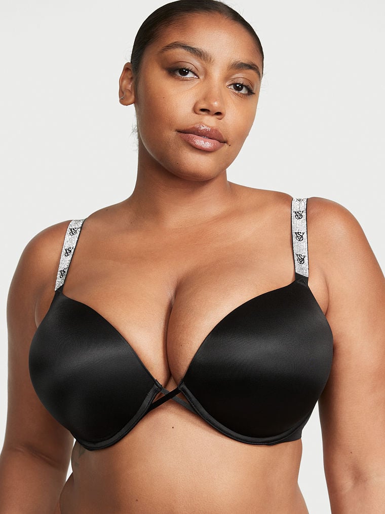 Bra Push Up Bombshell Con Tirantes Brillantes Agrega 2 Copas Push Up