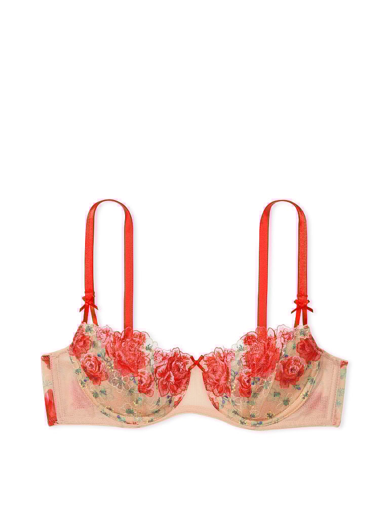 Bra Balconette Con Bordado Floral Sin Forro Wicked Relleno Ligero