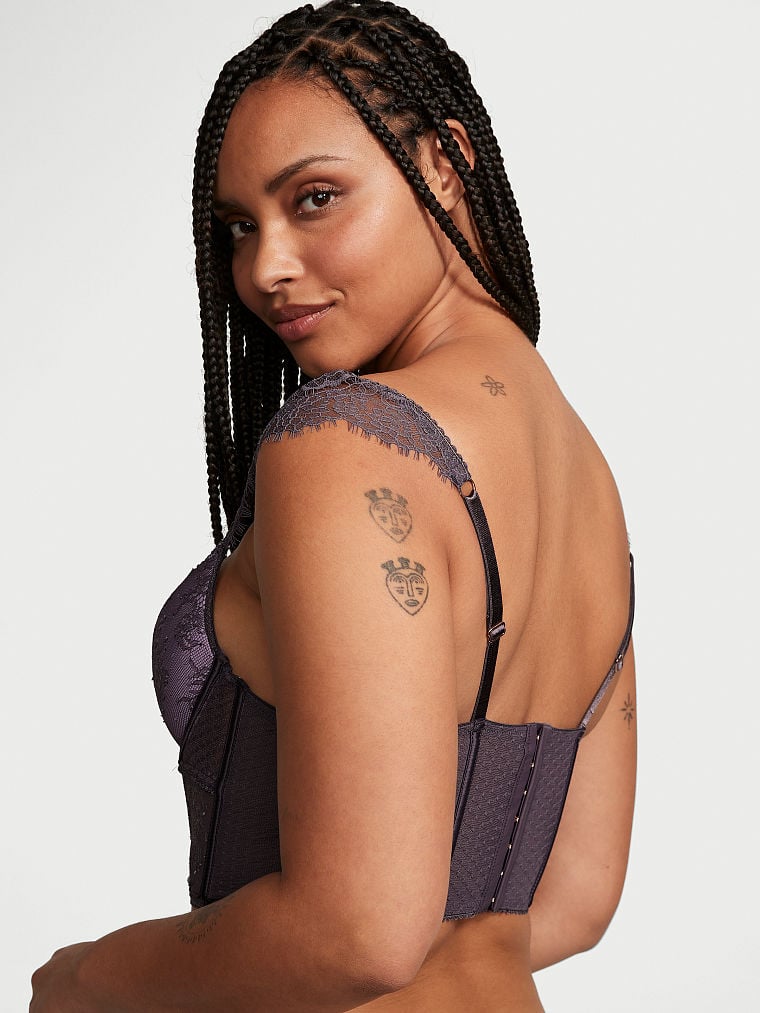 Top Estilo Corsé De Encaje Con Mangas Casquillo Corset Victorias