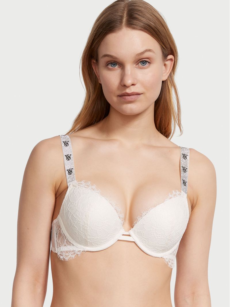 Bra Push Up De Encaje Con Tirantes Brillantes Push Up Victorias