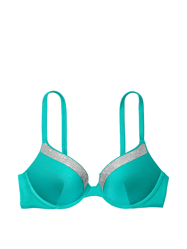 Top De Bikini Push Up Con Ribete Brillante Very Sexy Trajes De Baño