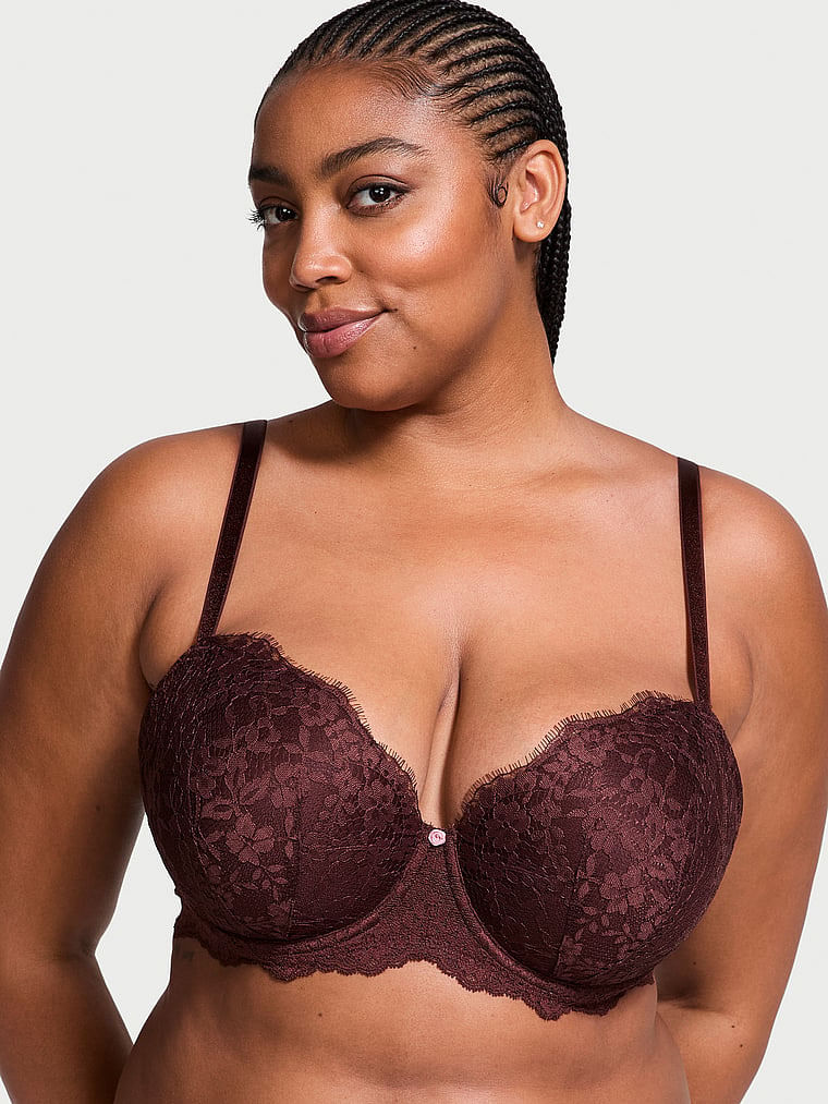 Bra Demi De Encaje Con Cobertura Clásica Ligeramente Forrado Relleno