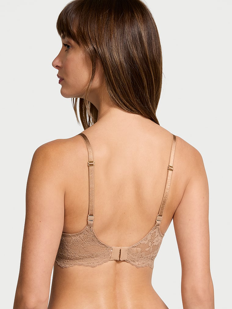 Bra Demi De Encaje Con Cobertura Clásica Ligeramente Forrado Relleno