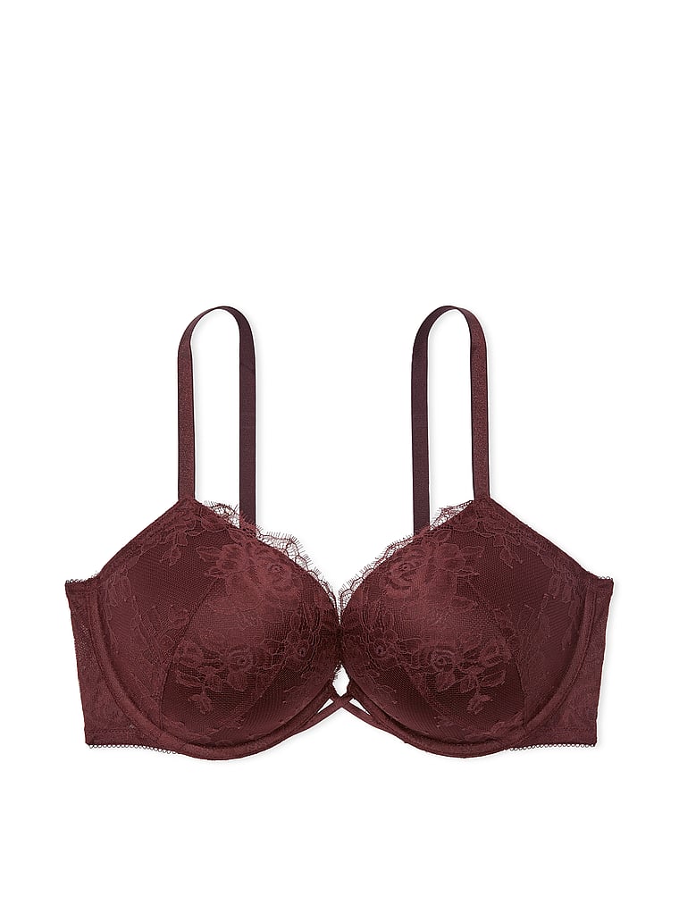 Bra Push Up Con Encaje De Rosas Agrega 2 Copas Bombshell Push Up