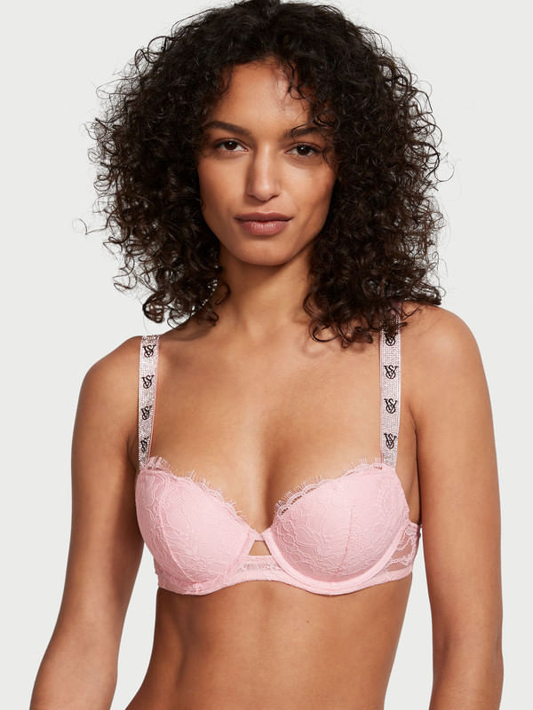 Bra Push Up De Encaje Con Tirantes Brillantes Push Up Victorias