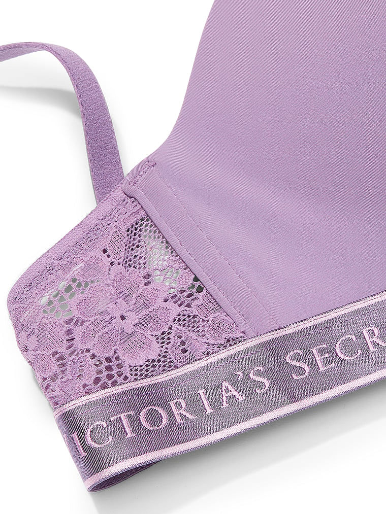 Bra Sin Varillas Ligeramente Forrado Con Ribete De Encaje Bra Sin