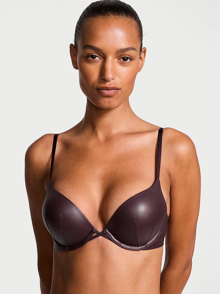 Bra Push Up De Piel Sintética Agrega 2 Copas Bombshell Push Up