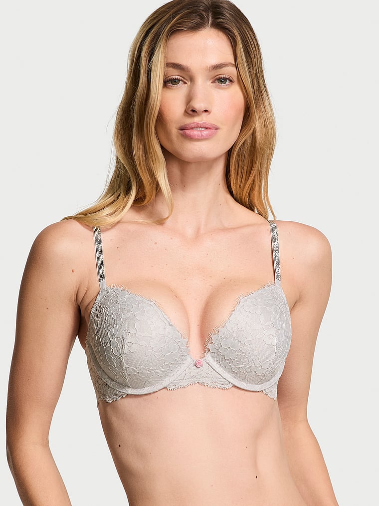 Bra Push Up De Encaje Con Tirantes Brillantes Push Up Victorias