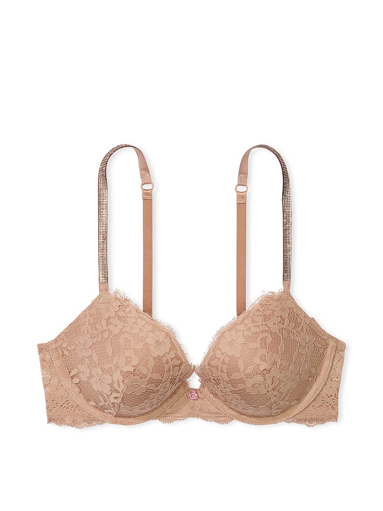 Bra Push Up De Encaje Con Tirantes Brillantes Push Up Victorias