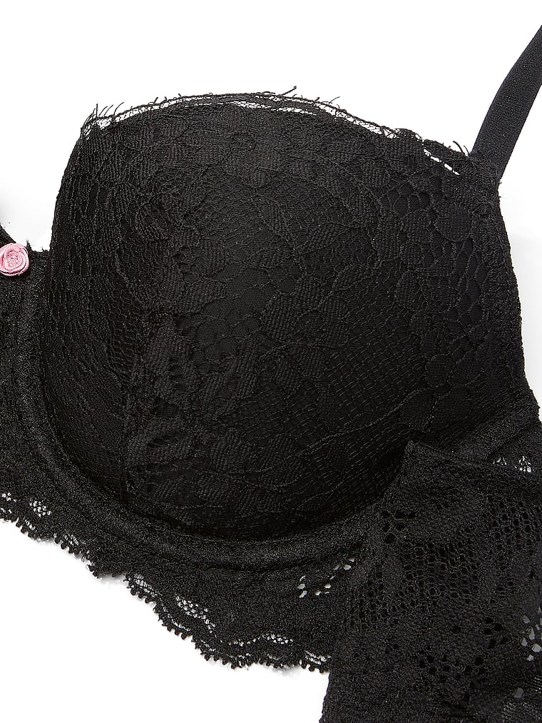 Bra Demi De Encaje Con Cobertura Clásica Ligeramente Forrado Relleno