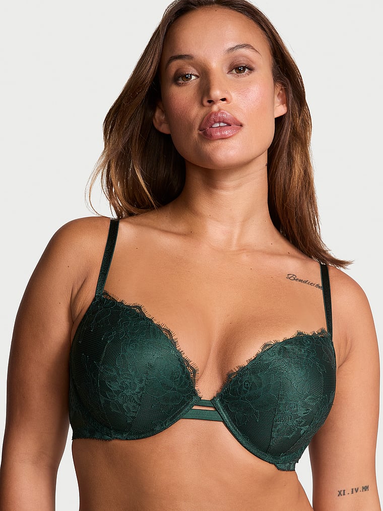 Bra Push Up De Encaje De Rosas Push Up Victorias Secret Tienda En