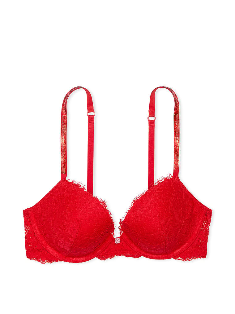 Bra Push Up De Encaje Con Tirantes Brillantes Push Up Victorias
