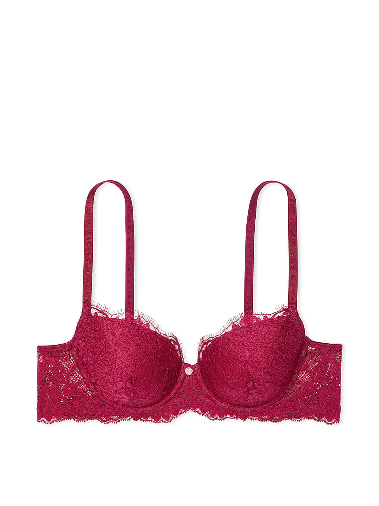 Bra Demi De Encaje Ligeramente Forrado Con Cobertura Completa Relleno